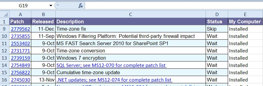 Topic: Sorted List of Installed Windows Updates. @ AskWoody