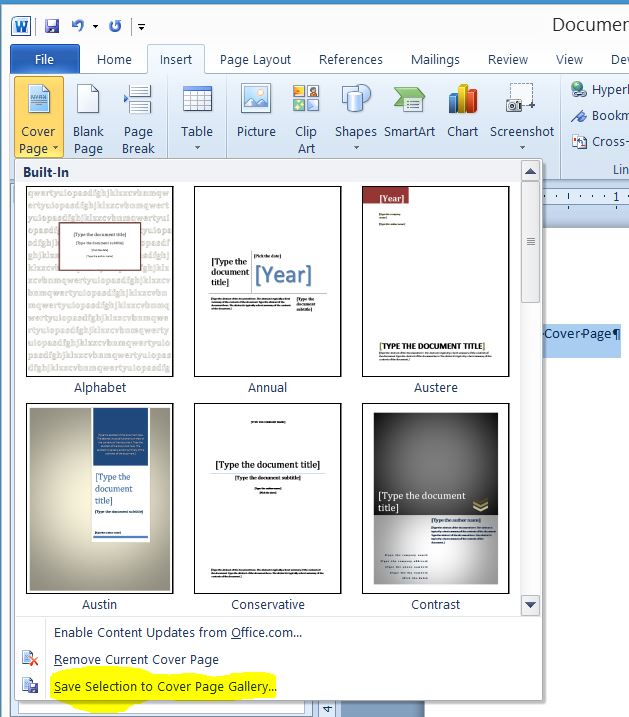 Topic: Eliminate Page Number on Cover Page – Word 2010 @ AskWoody