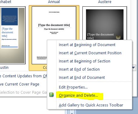 Topic: Eliminate Page Number on Cover Page – Word 2010 @ AskWoody