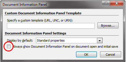 Topic: Stop Excel Document Properties Dialog Box from Opening @ AskWoody