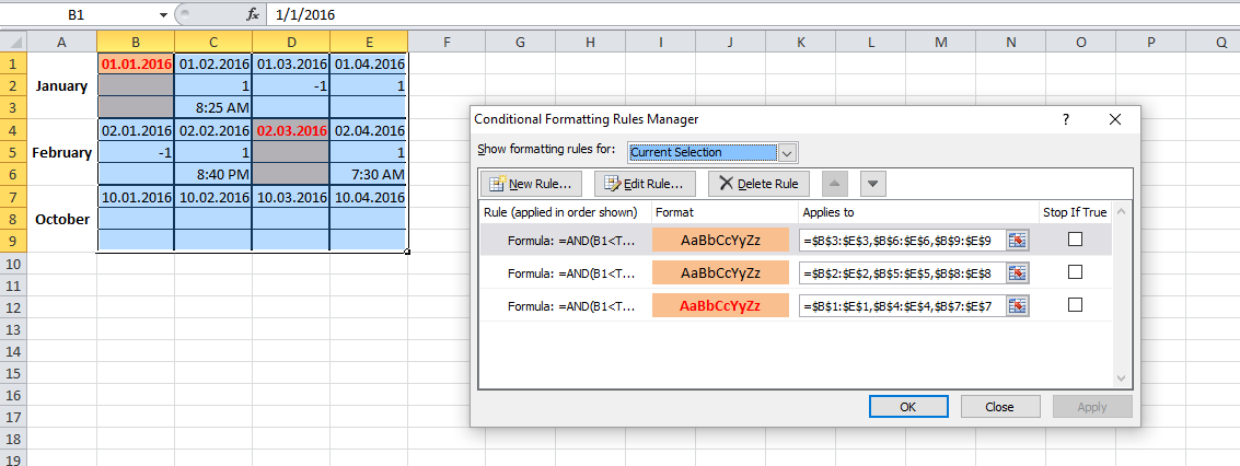 Topic: Help with a Custom Formula Conditional Formatting Rule @ AskWoody