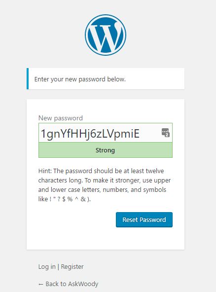 Password confirmation @ AskWoody