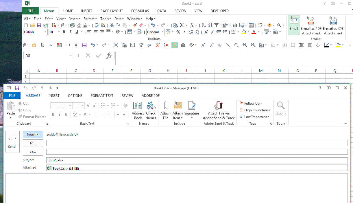 Email Excel Worksheet