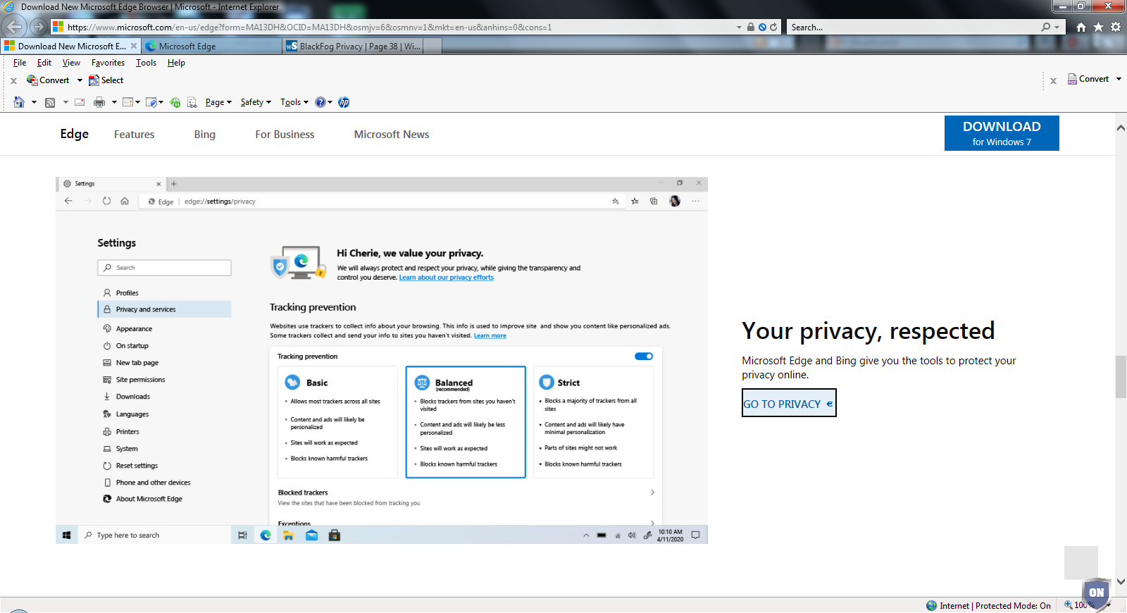 Topic: MS Edge privacy on Windows 7 @ AskWoody