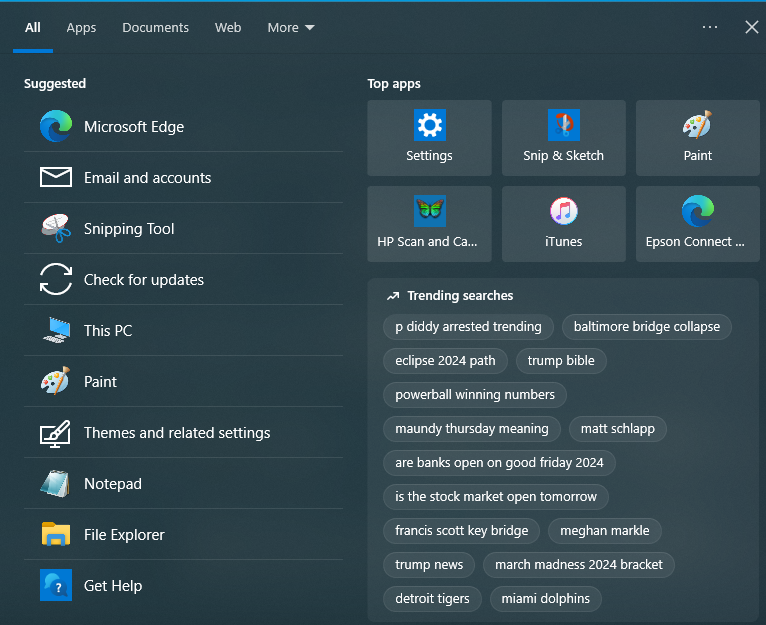 Topic: How to get rid of Trending Searches in Search bar? @ AskWoody