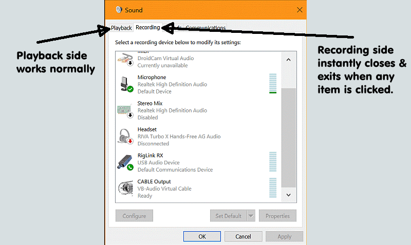 Topic: Windows 10 Sound Control Panel Problem @ AskWoody