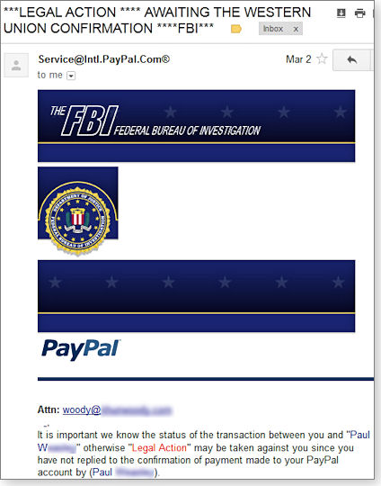 New “419” scam involves PayPal and Western Union @ AskWoody